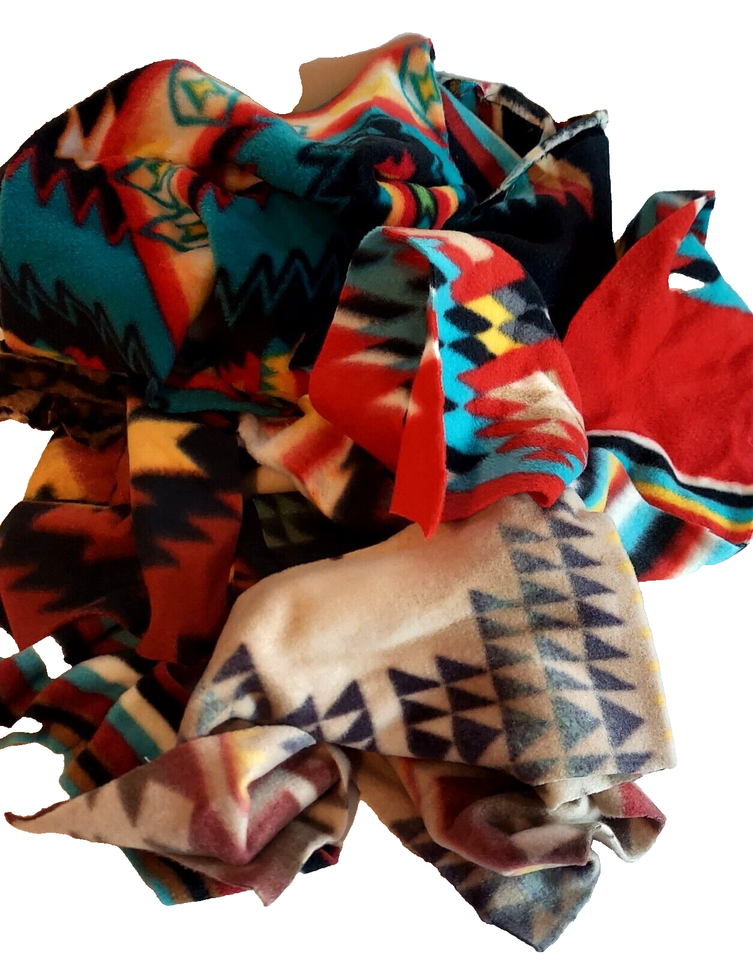 Fleece Fabric Scraps Prints Large & Small Pieces~Sewing Crafts, Dolls ...