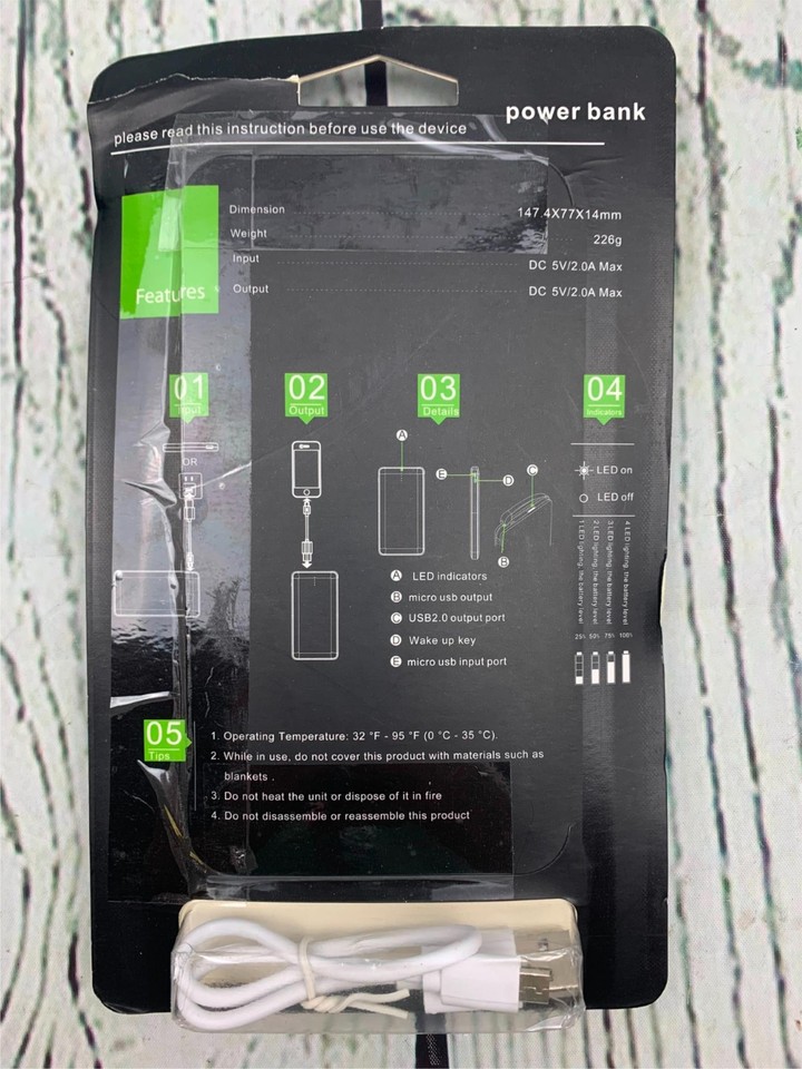 10000mAh Q Portable Charger Ultra Slim USB C Power Bank 4 Output Dual ...