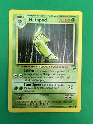 Metapod - 81/130 - Base2 Set - Common - Pokemon Card - Unlimited ...