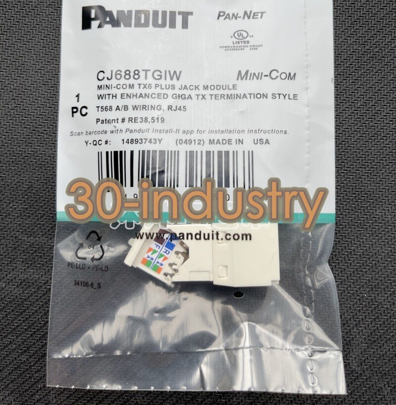QTY:50 New For CJ688TGIW Mini-Com TX6 Plus Ethernet Cat6 Module White ...