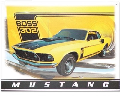 Ford Mustang Boss 302 Metal Tin Sign Muscle Car Home Garage Wall Decor ...