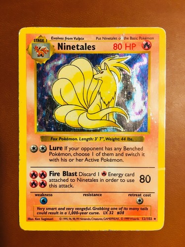 1999 Pokemon Shadowless Holo Ninetales 12/102 Played | eBay