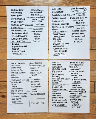 Pearl Jam Original Setlists 2009 Philadelphia Spectrum Complete 4 Show ...