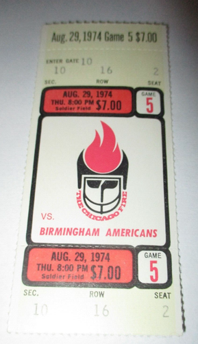 WFL BIRMINGHAM AMERICANS At CHICAGO FIRE 8-29-1974 Soldier Field Full ...