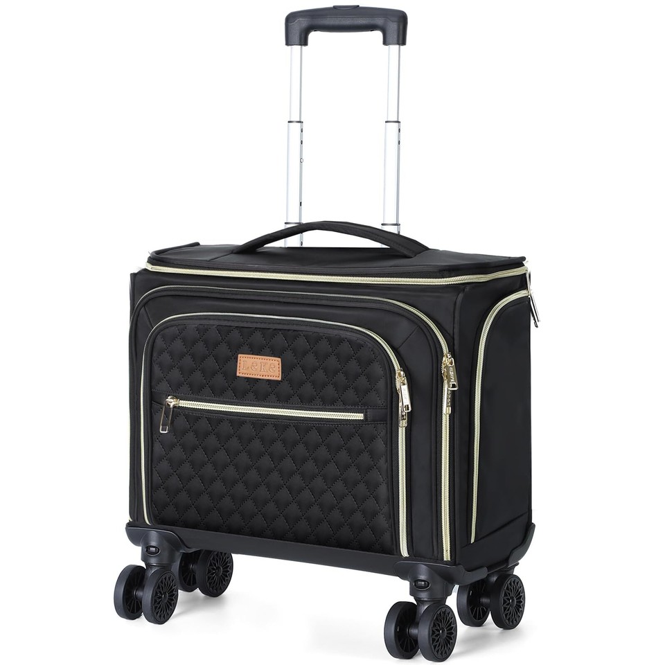 Softside Expandable Carry on Luggage with 4 Removable Spinner Wheels ...