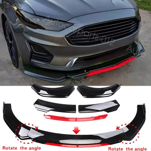 For Ford Fusion Black+Red Front Bumper Chin Lip Splitter Spoiler Body ...
