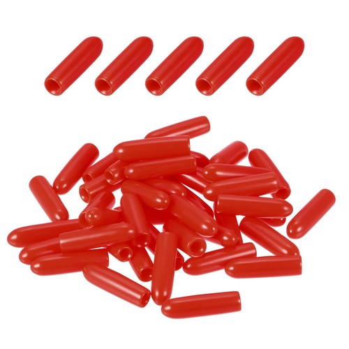 200 Pack 3/32" ID Red Screw Thread Protectors Rubber End Caps Bolt ...