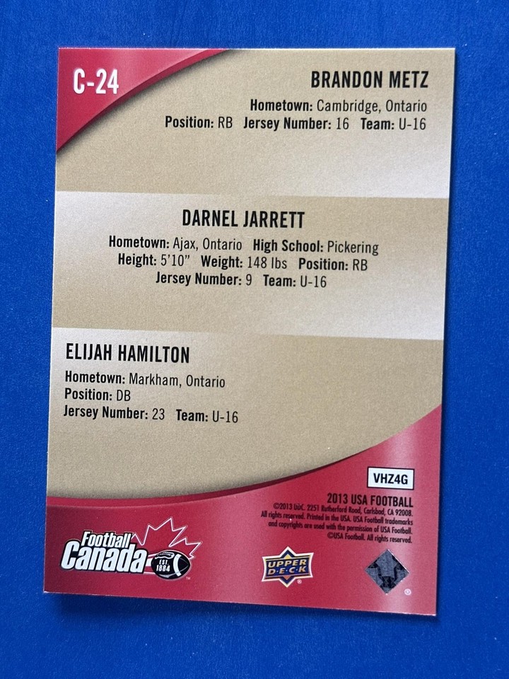 2013 UD USA Football Team Canada Gurjant Singh/Emmanuel Adusei/Lucas ...