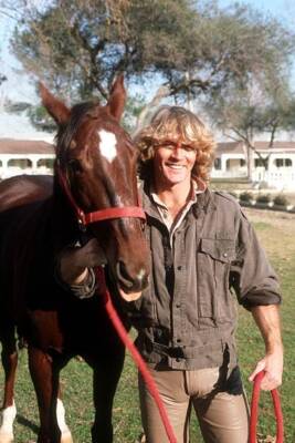 Dean Conn, horse, on his ranch near Los Angeles, California, - 1985 Old ...