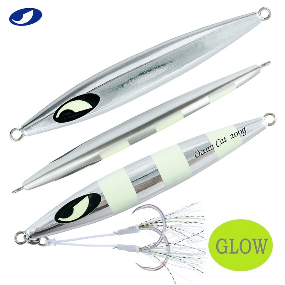 OCEAN CAT Slow Pitch Jigging Saltwater Fishing Jigs Lure Fast Fall Jig ...