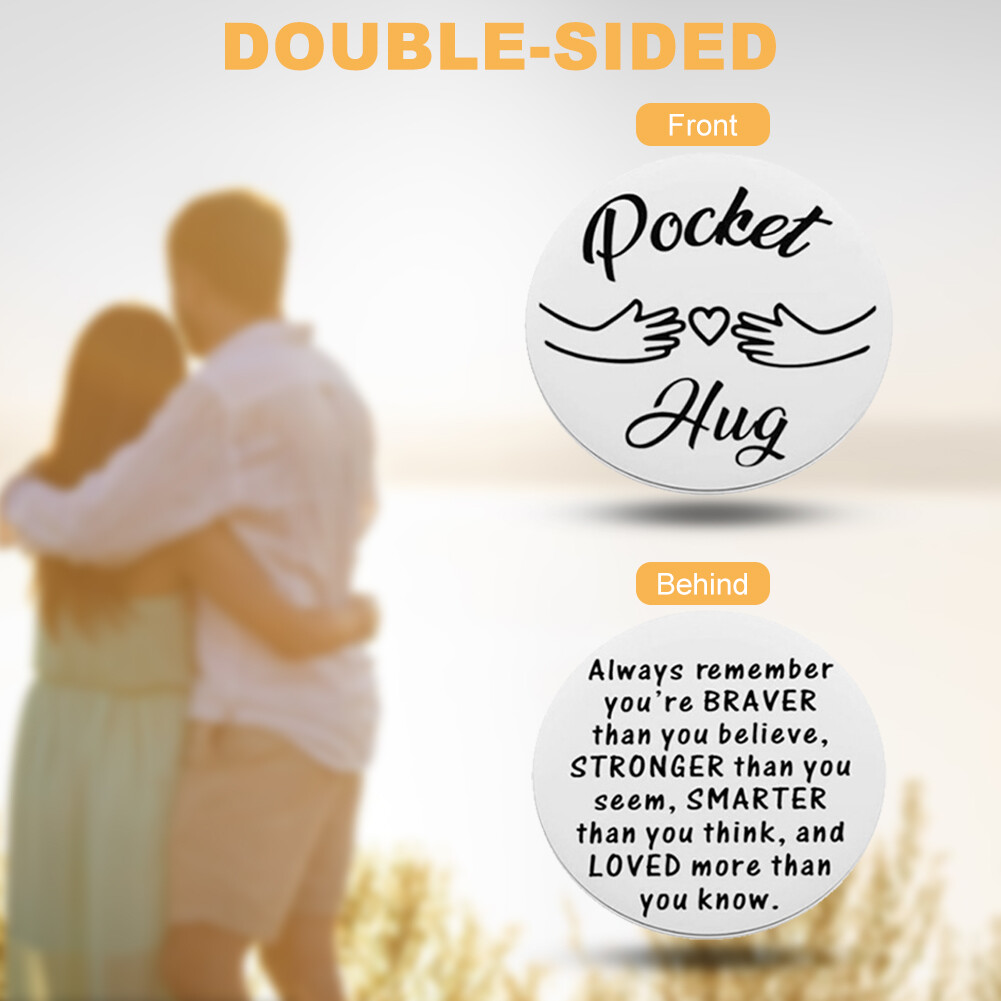 2pcs Graduation Pocket Hug Token Keepsake Relationship With 2 Leather ...