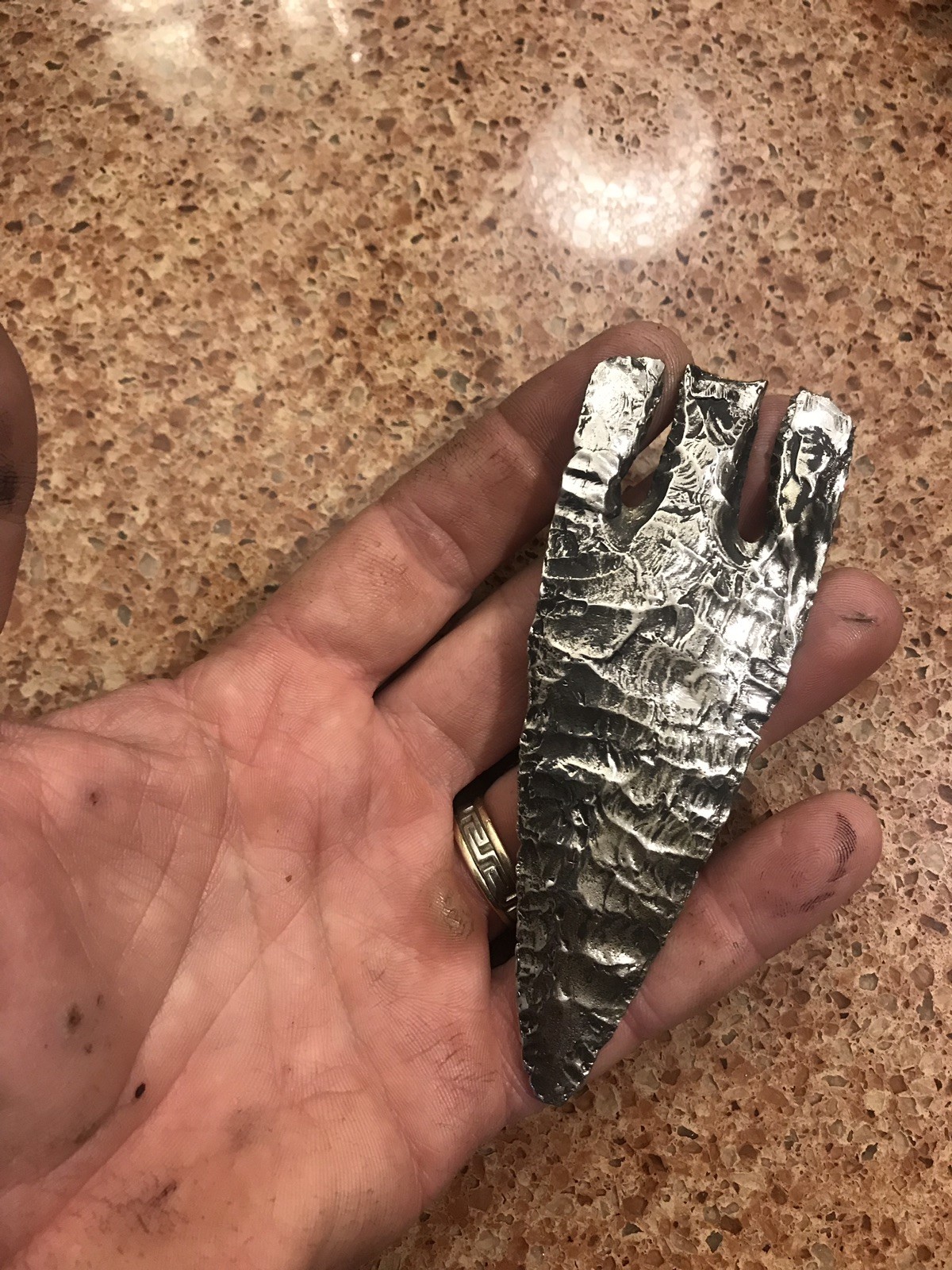 Silver Bronze Copy Of A Flint Andice Point By Chris Levatino | eBay