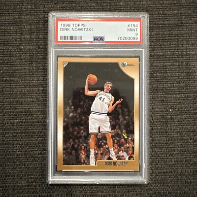 PSA 9-1998 TOPPS ROOKIE CARD-DALLAS MAVERICKS-DIRK NOWITZKI- #154 | eBay