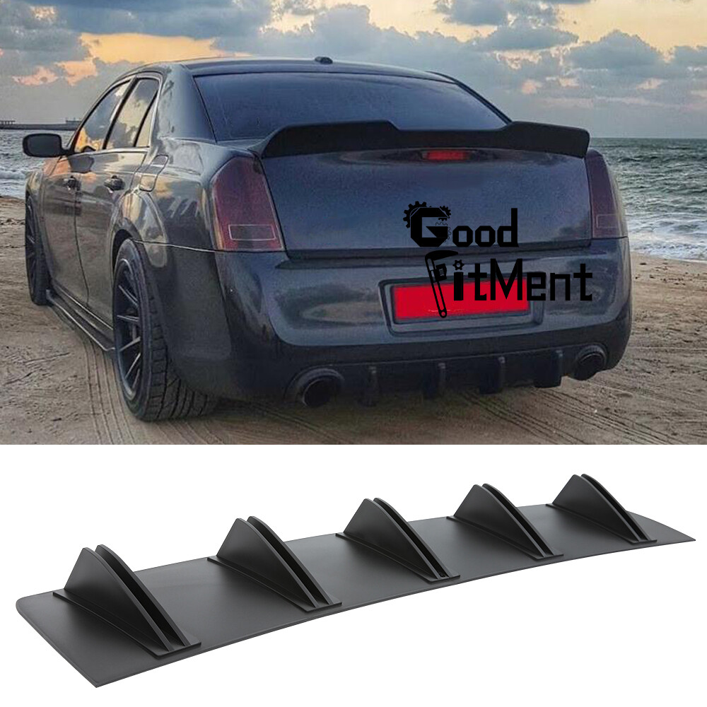 For Chrysler 300 300C Black Rear Diffuser Shark Fin Bumper Lip Splitter ...