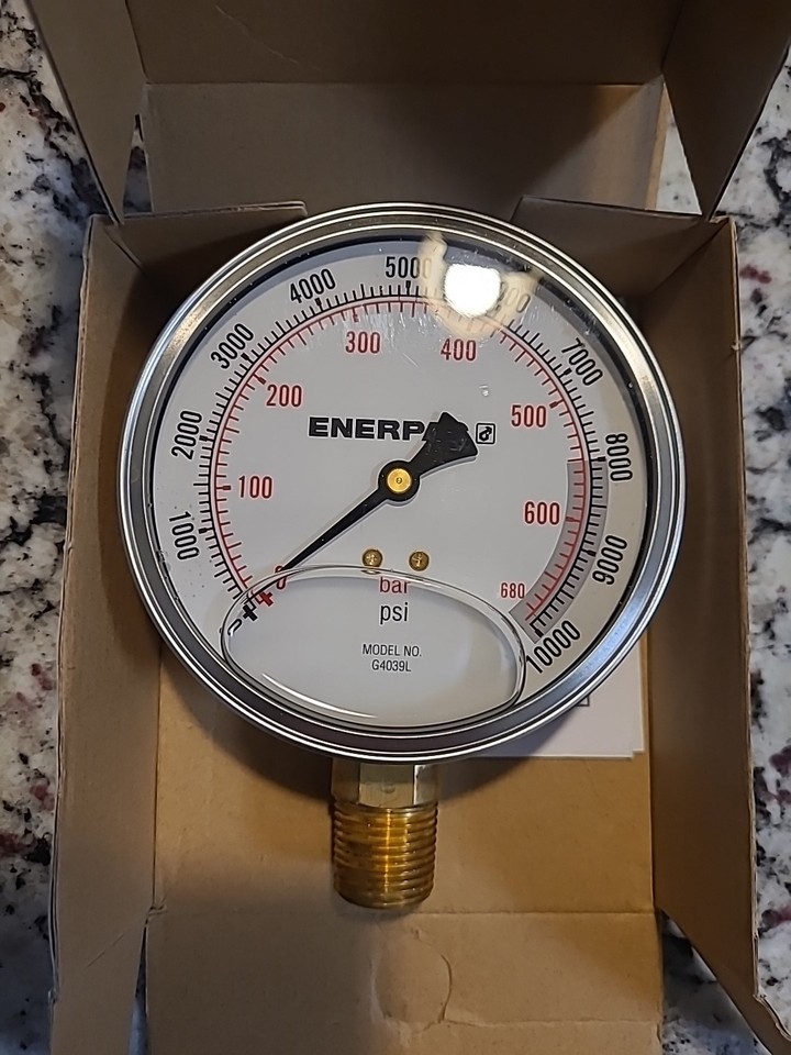 ENERPAC G4039L Pressure Gauge,0 to 10000 psi,4" Dial 5ZL41 94701178014 ...