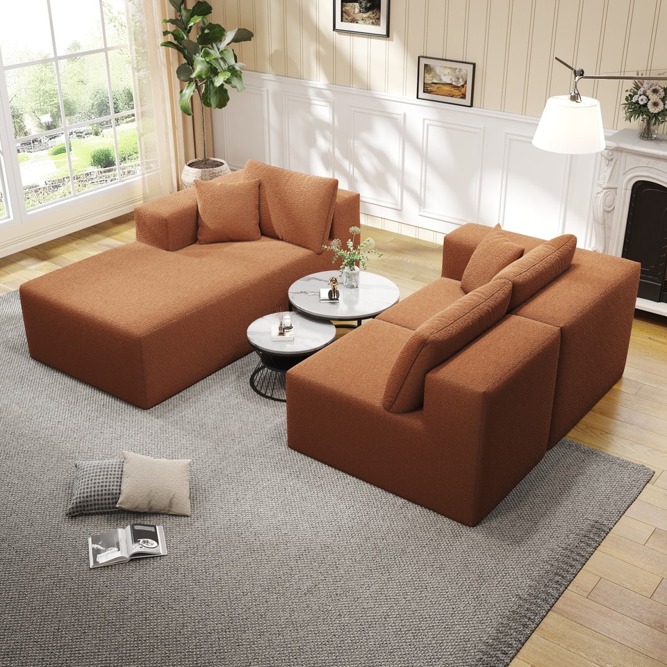 L-shaped Sofa DIY Sofa Chaise Lounge Tatami Sectional Sofa Free ...