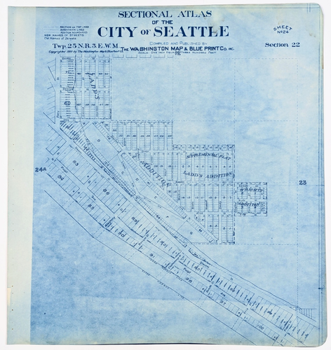 1900 SEATTLE Map MAGNOLIA - BRIARCLIFF - WATERFRONT (24x22) ORIGINAL ...