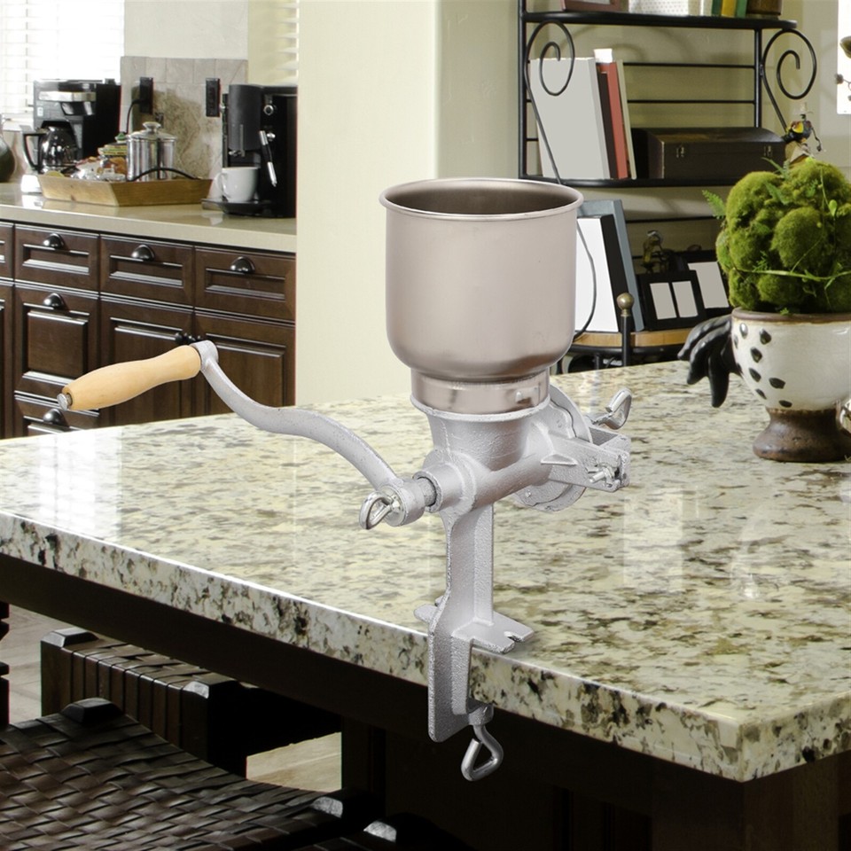 Hand Crank Grain Mill Table Clamp Manual Corn Grain Grinder for Wheat ...