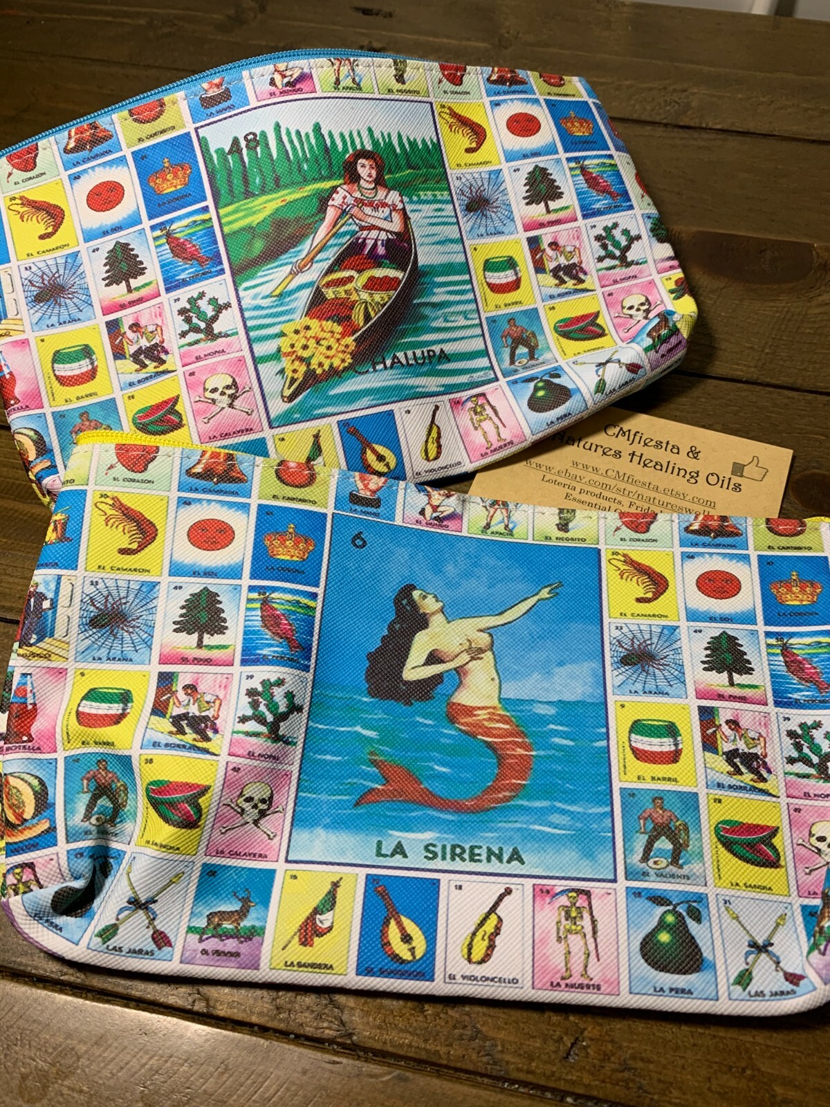 2PC Clutch Wallet Loteria Bag, Zipper Bag NEW, Mexican Bingo Game ...