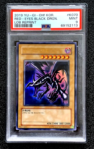 PSA 9 MINT 2019 RED EYES BLACK DRAGON YUGIOH KOR LOB REPRINT #K070 ...