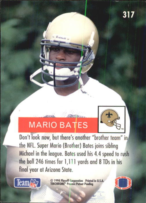 1994 Playoff Football Card #317 Mario Bates RC | eBay