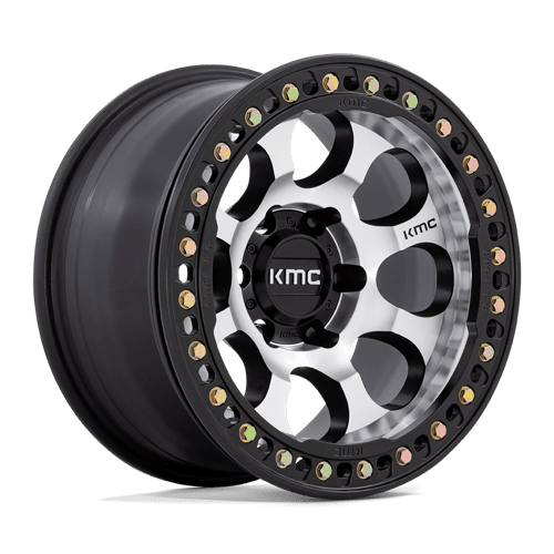 17X9 KMC KM237 RIOT BEADLOCK 6X5.5 -38MM MACHINED FACE SATIN BLACK ...