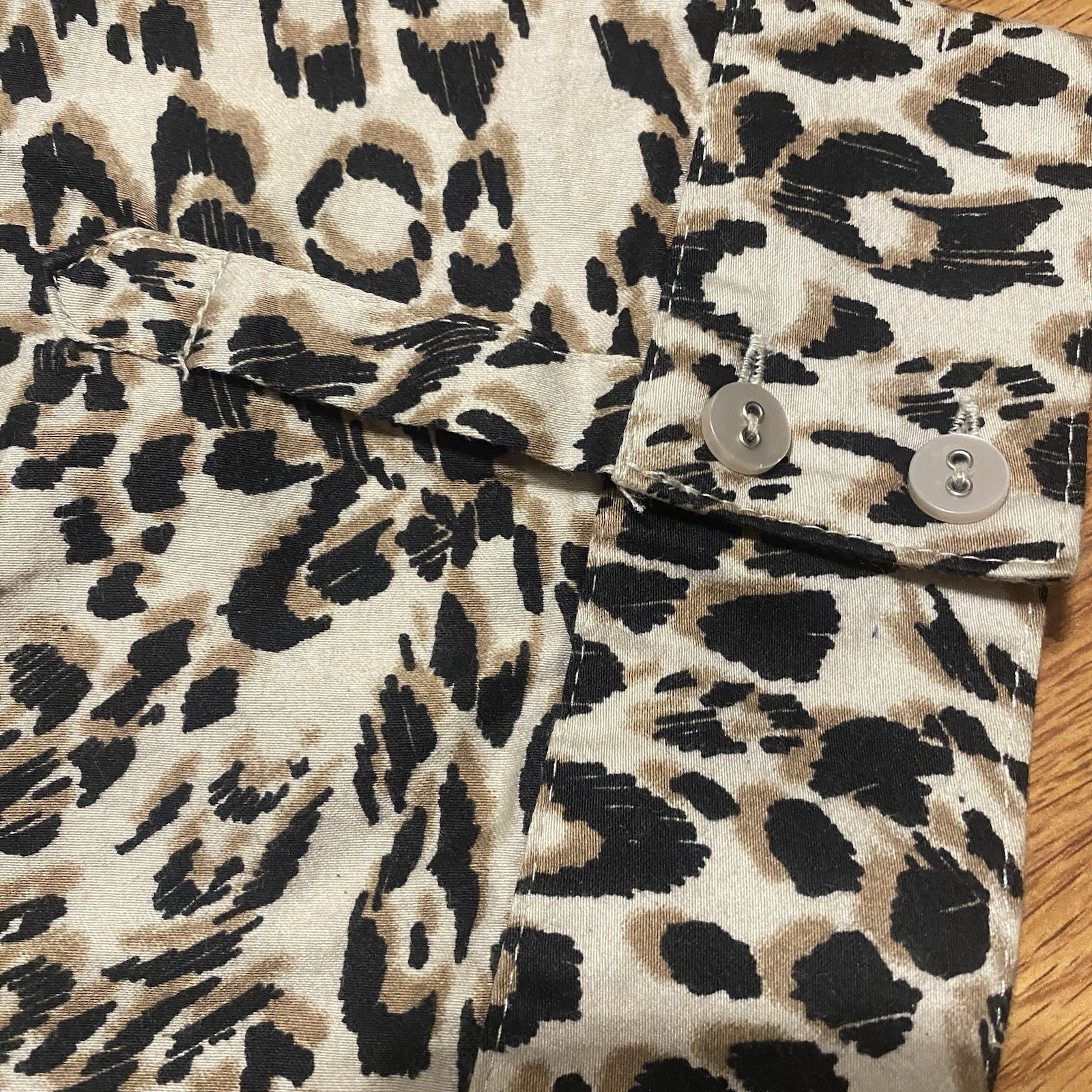 212 Collection Leopard Animal Print Button Up Shirt Blouse Women ...