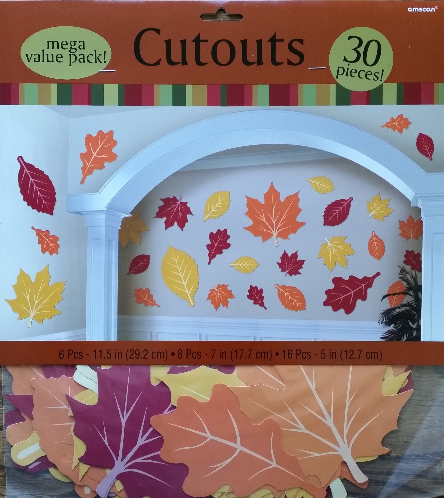 30 Thanksgiving Fall Autumn Paper Leaf Cutout Cut Out Decorations ...
