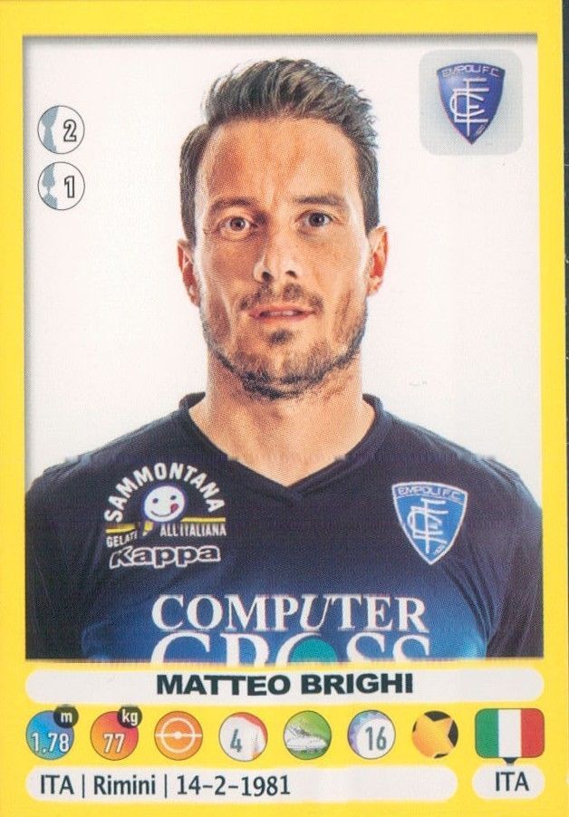 CALCIATORI PANINI 2018/2019 - MATTEO BRIGHI - FIGURINA N. 130 (EMPOLI ...