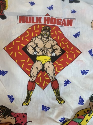 Vintage WWF Wrestling Twin Sheet Set 1991 Hulk Hogan Ultimate Warrior ...