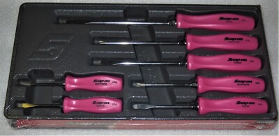 *NEW* Snap On Screwdriver Set, Combination 7 Pcs. *PINK HARD HANDLES ...