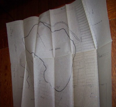 LAKE OSIRIS NY HAND DRAWN MAP 21 1/2" X 17" ORANGE COUNTY | eBay