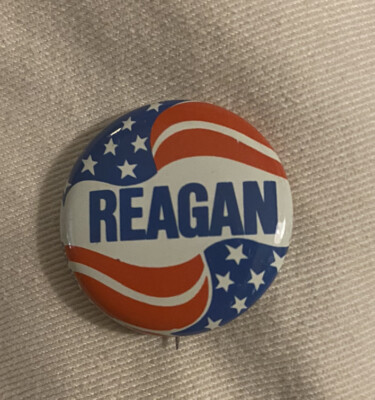 Presidential Ronald Reagan Pin Back Campaign Button President Flag 1976 ...