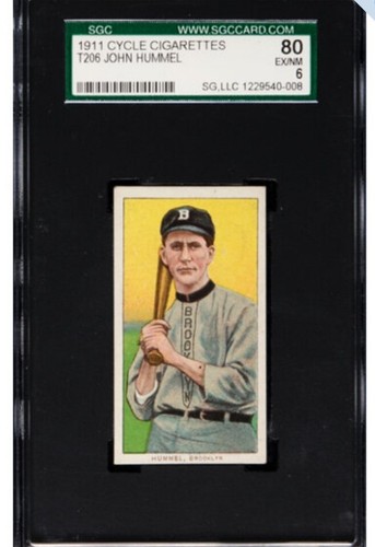 1909-11 T206 Cycle 460 John Hummel SGC 80 EX/NM 6 -- The Best of Four ...