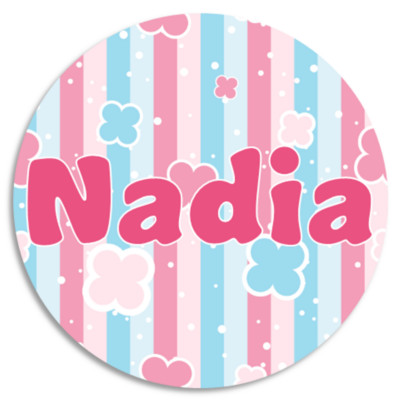 Nadia - 100 Pack Circle Stickers 3 Inch - Name Tag Water Bottle School ...