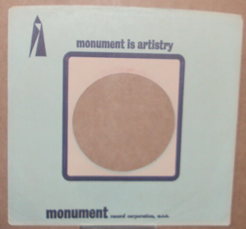 "Monument","Company Sleeve","Original","45rpm","7inch,"Record,"Vintage ...