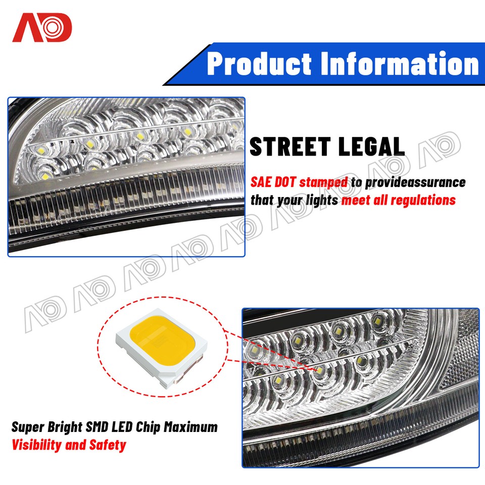 Sequential Clear LED Front Turn Signal Light Corner For 97-04 Chevy ...