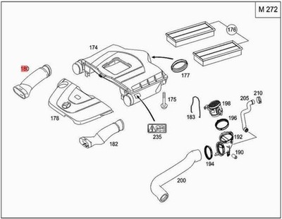 Genuine Air Intake Hose Inlet Duct MERCEDES CL203 S203 W203 Coupe ...