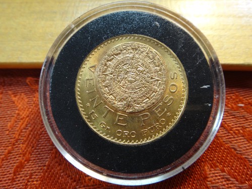 1959 Mexican Gold Veinte 20 Pesos Aztec Sunstone Coin 0.4823 oz AGW | eBay