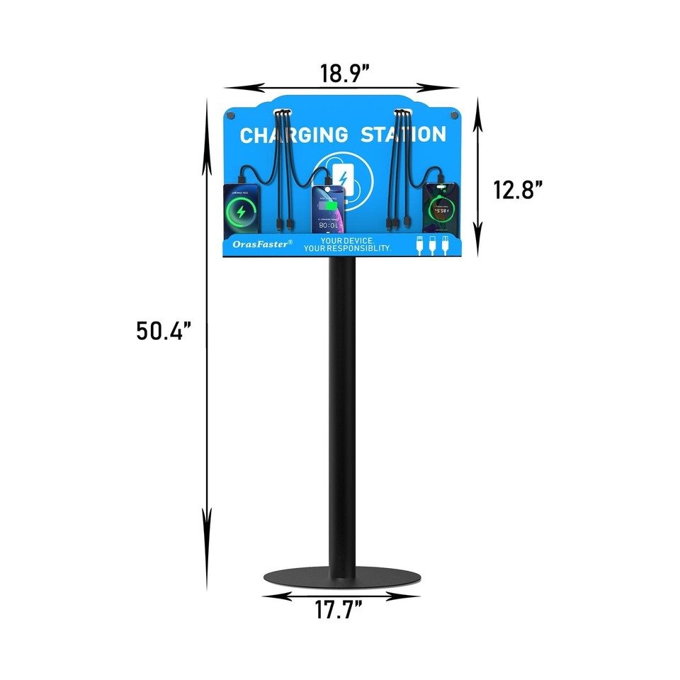 Floor Standing Cell Phone Charging Station Multi-Device Station with 8 ...