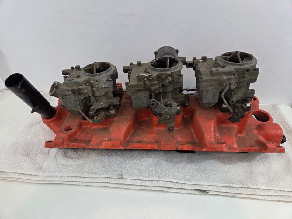 1958-61 Chevrolet 348 Tri-Power Intake with Carburetors 3x2 (3 Deuces ...