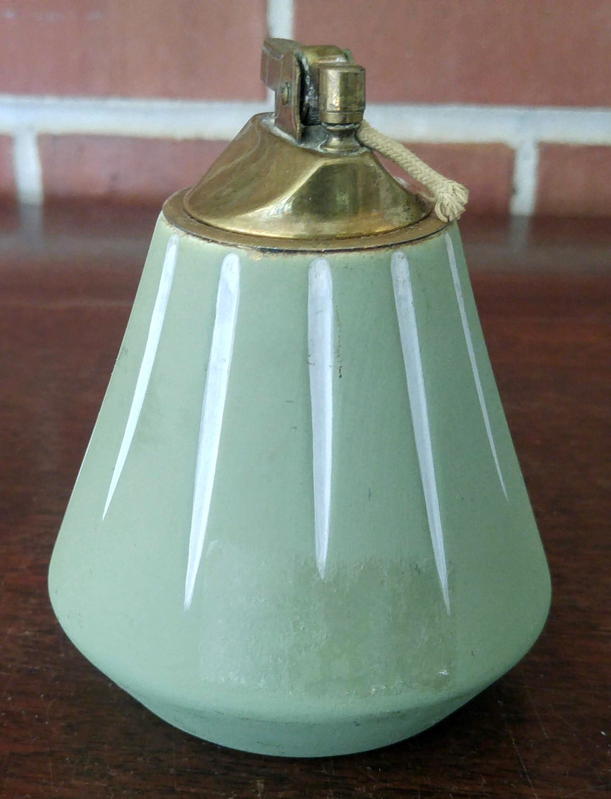 Vintage Midcentury Winfield Table Lighter Sage Olive Green Porcelain | eBay