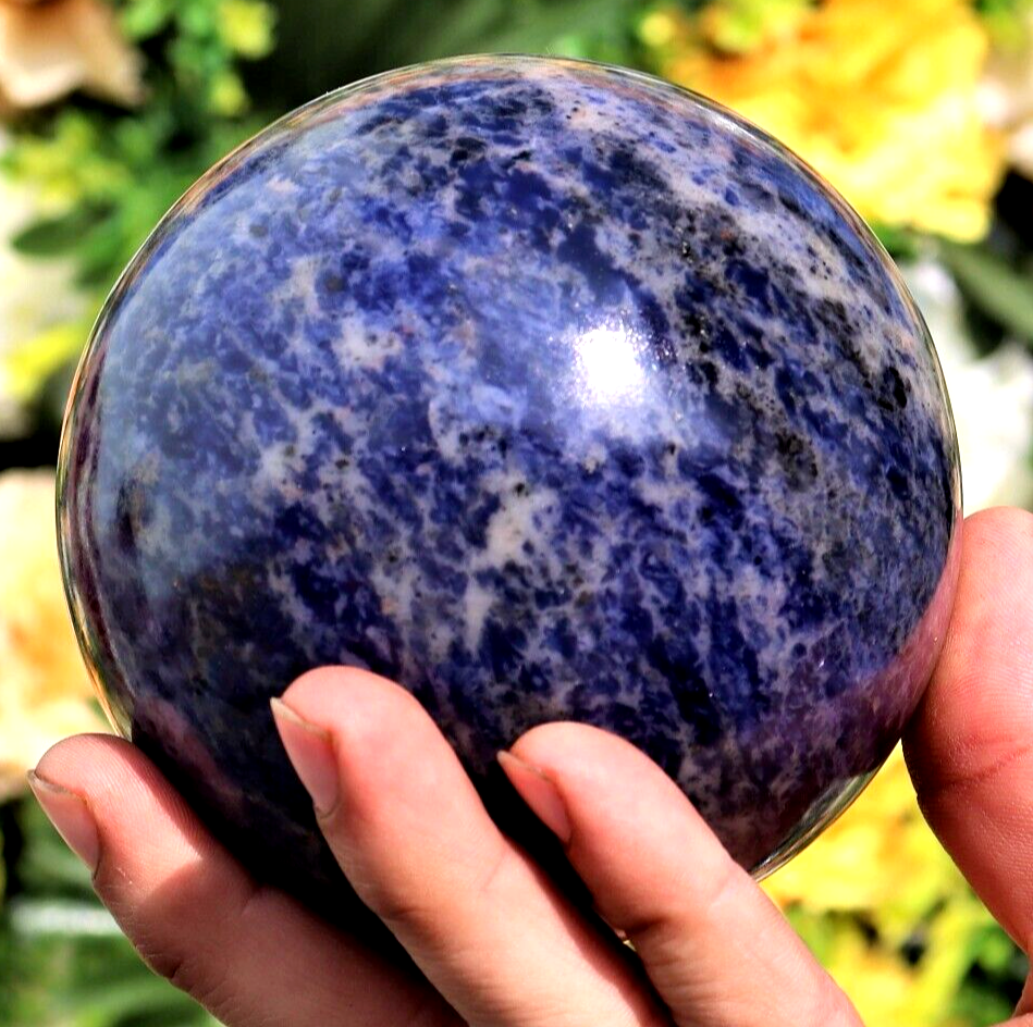 95MM Blue Sodalite Sphere Healing Crystal Chakra Balance Energy ...