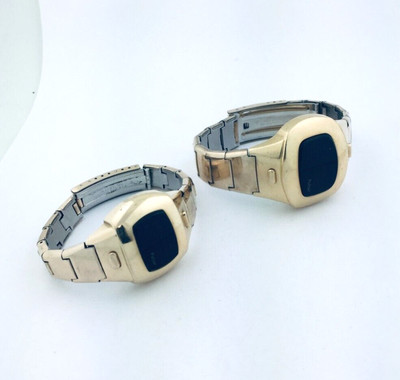 VINTAGE 1970's HAMILTON PULSAR GOLD FILLED LED WRISTWATCHES: HIS & HERS ...