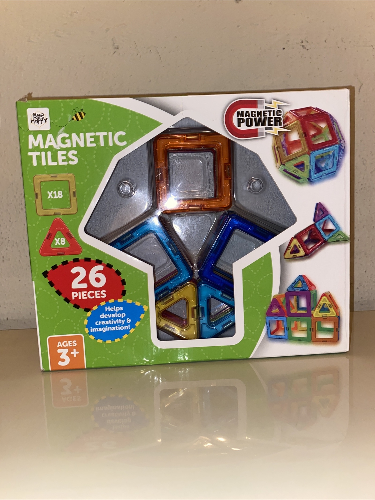 Lot of 26 Magnetic Shapes Building Blocks STEM Educational Toys Tiles ...