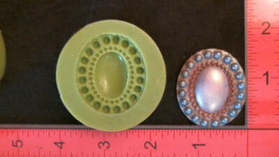 Silicone Mold Lapel Pin Oval Jewel Medallion Jewelry used with wax ...