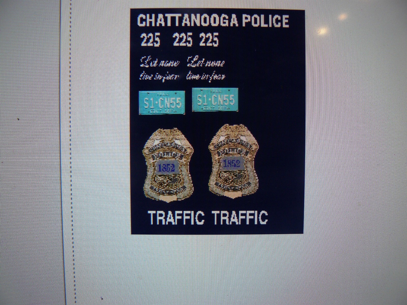 Chattanooga Tennessee Old School Police Patrol Vehicle Decals 1:24 | eBay