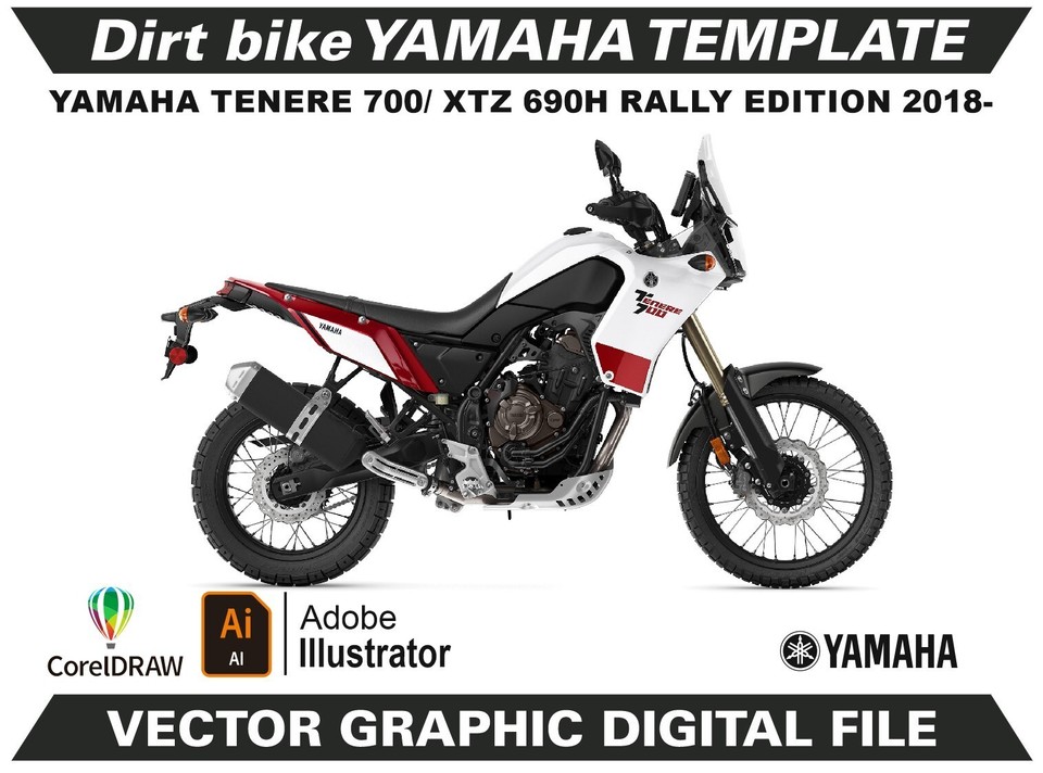 YAMAHA TENERE T 700 Rally Edition 2018- Template Vector Format Ai CDR ...