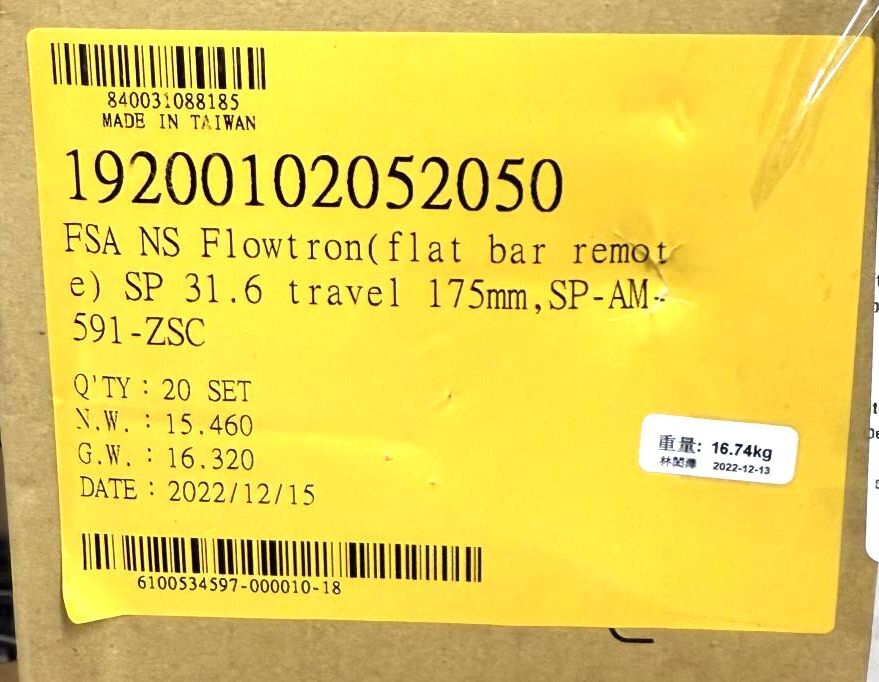 FSA FLOWTRON MTB DROPPER SEATPOST 31.6mm 175mm Travel Flat Bar Remote ...