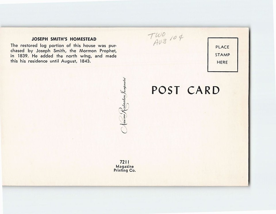 Postcard Joseph Smith's Homestead Nauvoo Illinois USA | eBay